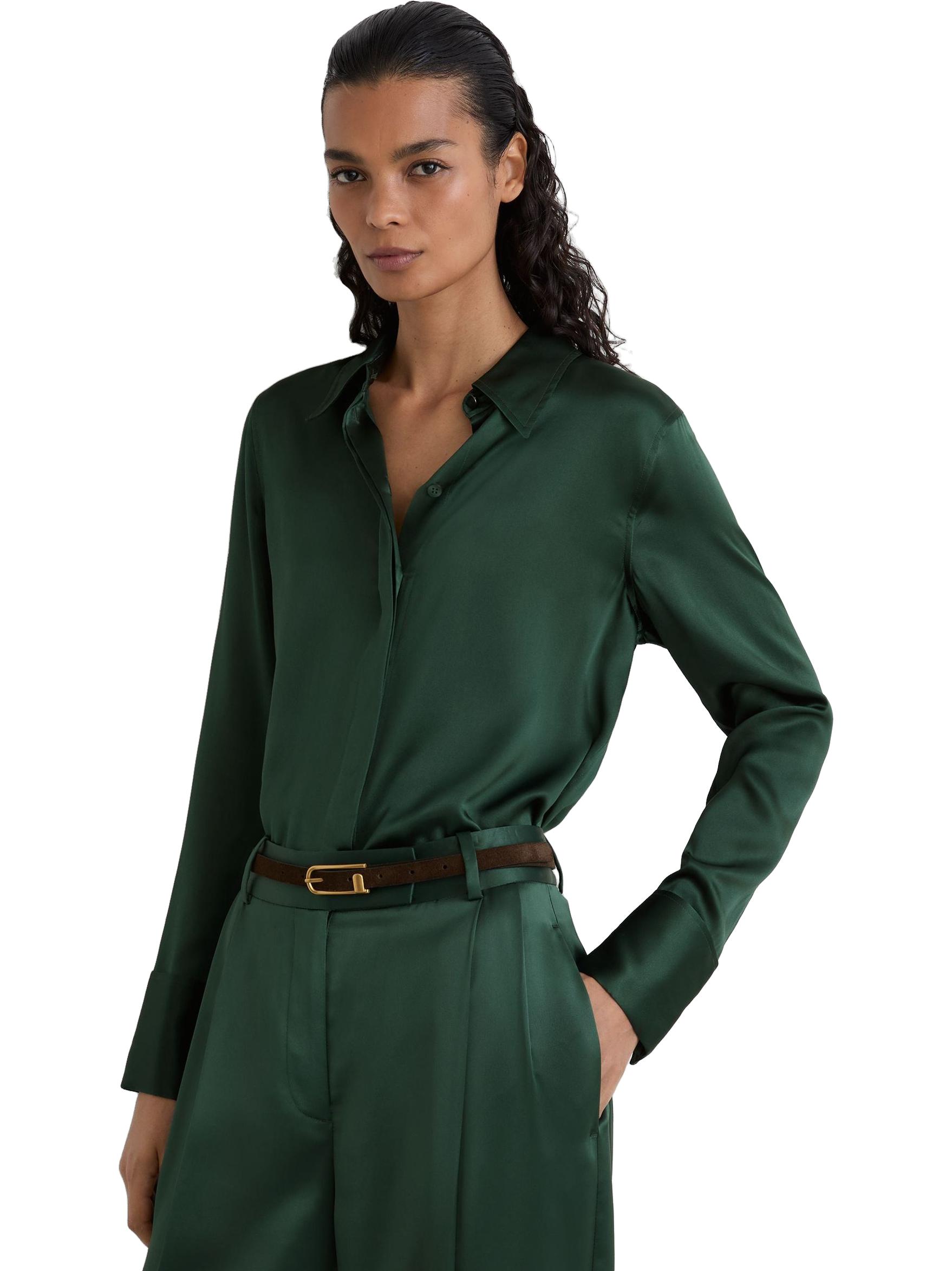 REISS Ameira Silk-Satin Shirt